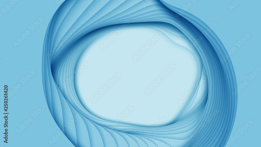 Vector 3D abstract background with paper cut shapes. Blue carving art ...