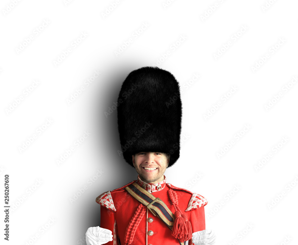 Young man in the costume of the Royal guards of Britain Stock Photo ...