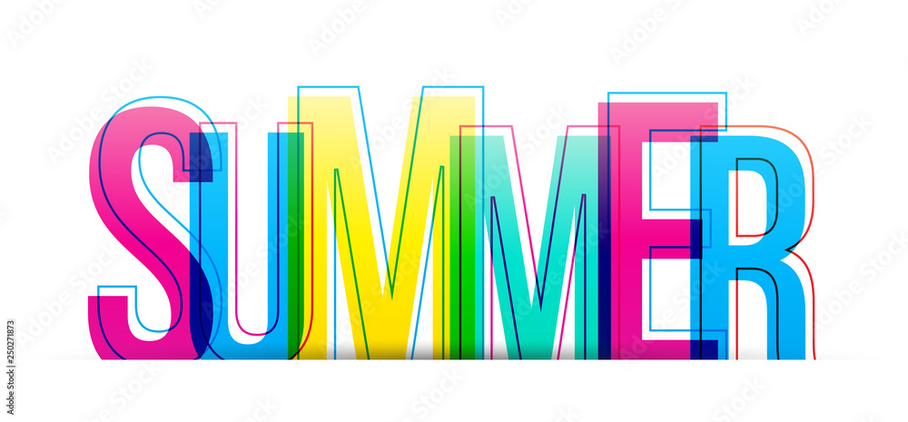 Summer word vector isolated on a white background Stock Vector | Adobe ...