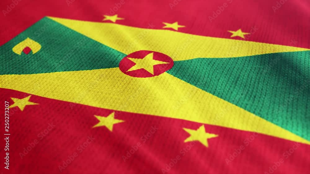 Grenada flag is waving 3D illustration. Symbol of Grenada national on ...