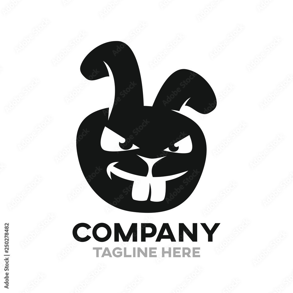 Angry rabbit logo Stock Vector | Adobe Stock