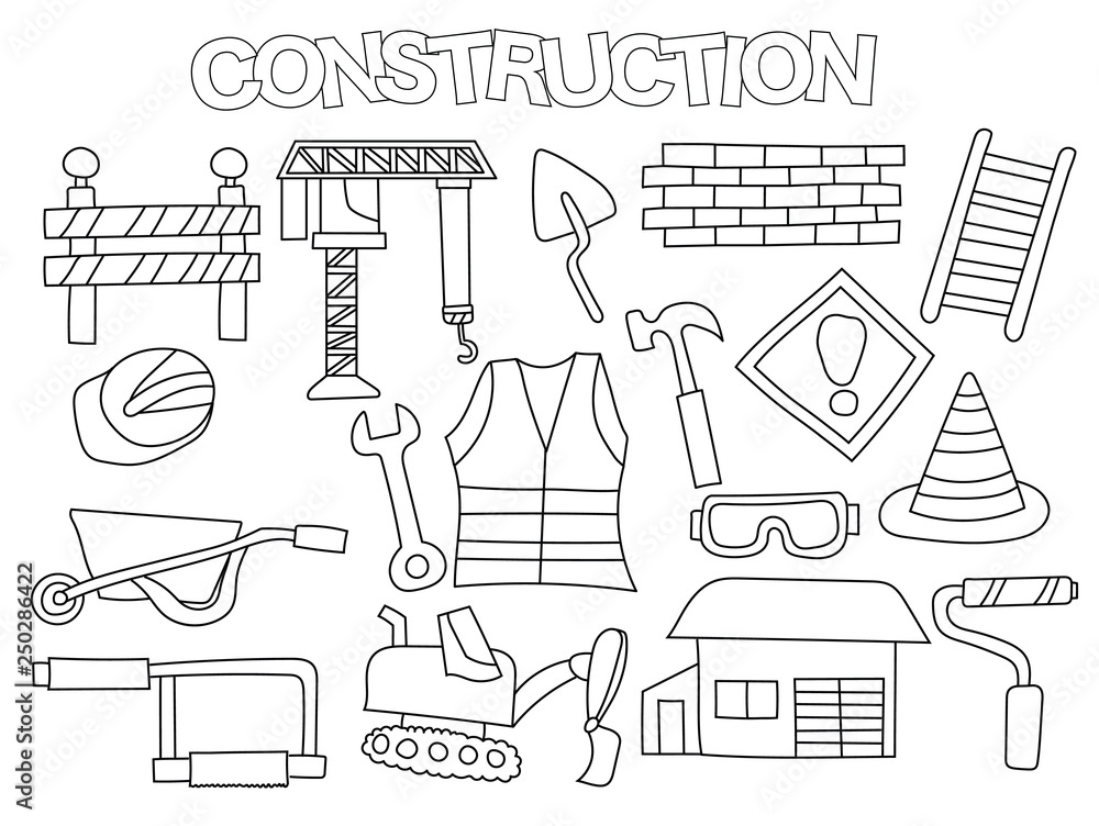 Construction Coloring Signs Pages Sign Stop Cartoon Clipart Road ...
