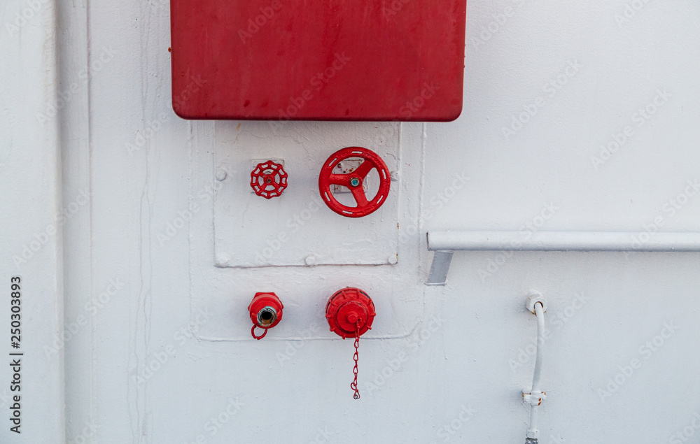 In case of fire, bulkhead equip with water hose and connections for ...