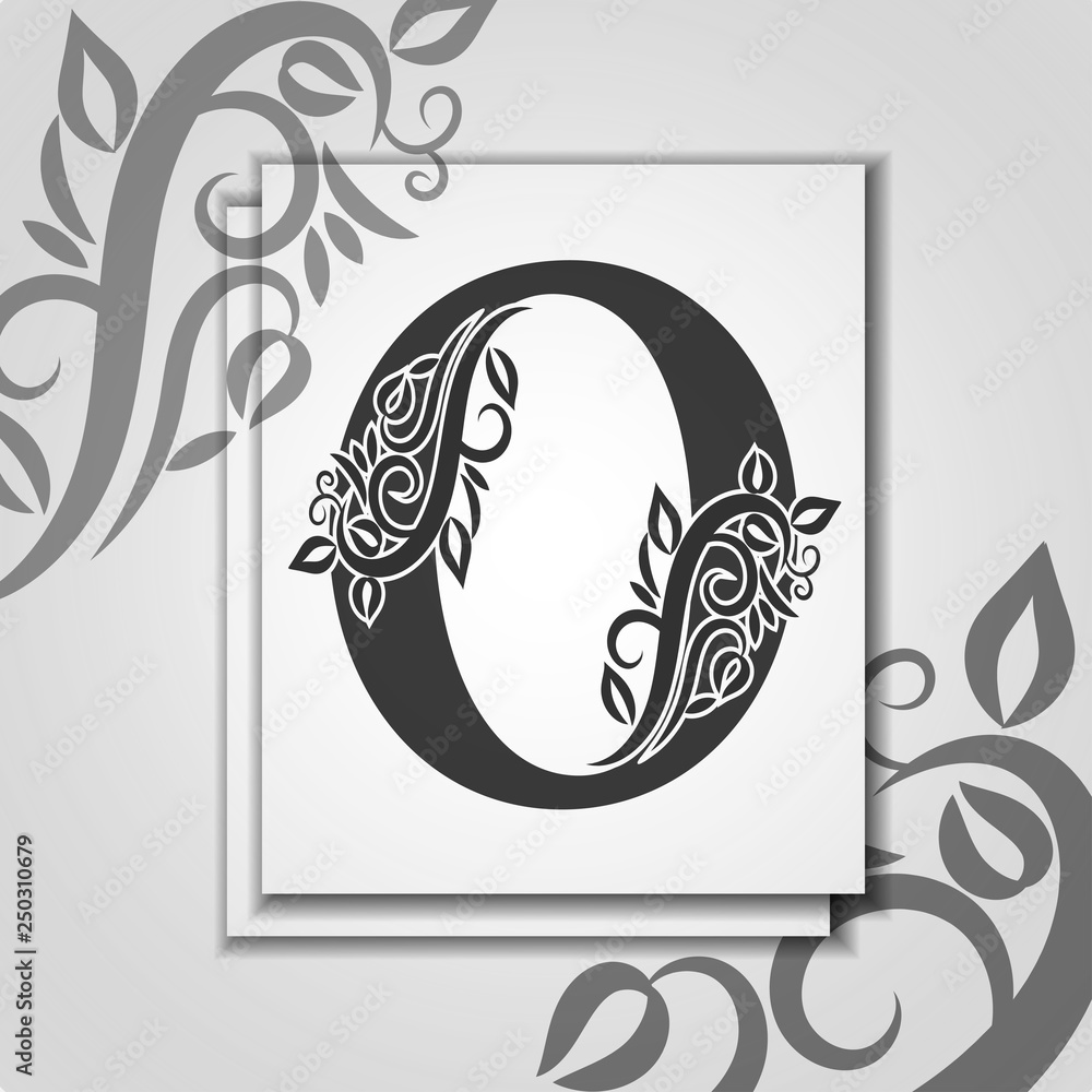 Premium letter O with Elegant floral contour for initials logo. Letter ...
