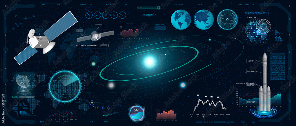 Radar Screen. Futuristic User Interface ( Dashboard, Spaceship, Circle ...