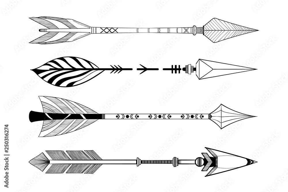 Arrow Clip art Set in Vector on White Background Stock Vector | Adobe Stock