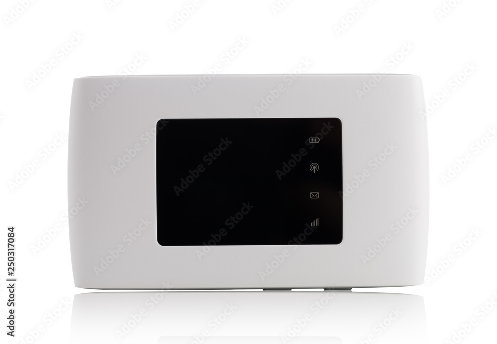 Portable usb router on a white background. 4g router isolated on white ...
