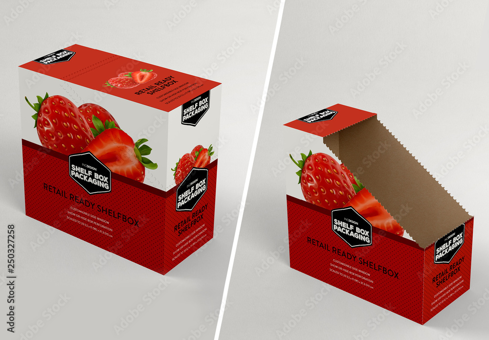 Cardboard Display Box Mockup Stock Template | Adobe Stock