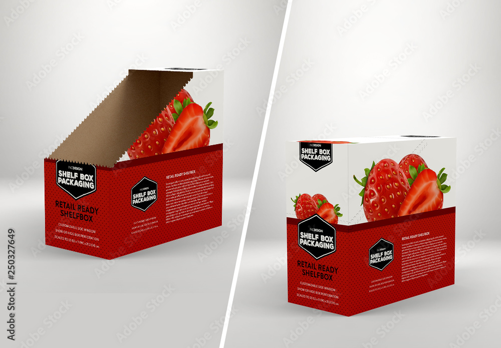 Cardboard Display Box Mockup Stock Template | Adobe Stock