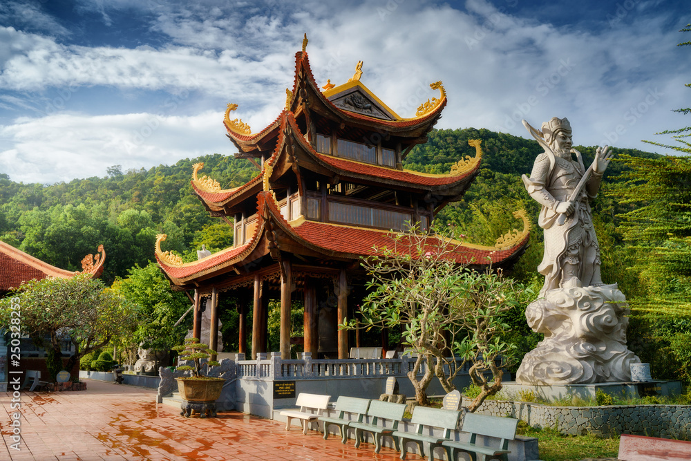 Vietnam travel. Ho Quoc Pagoda at Phu Quoc Island. Beautiful Famous ...