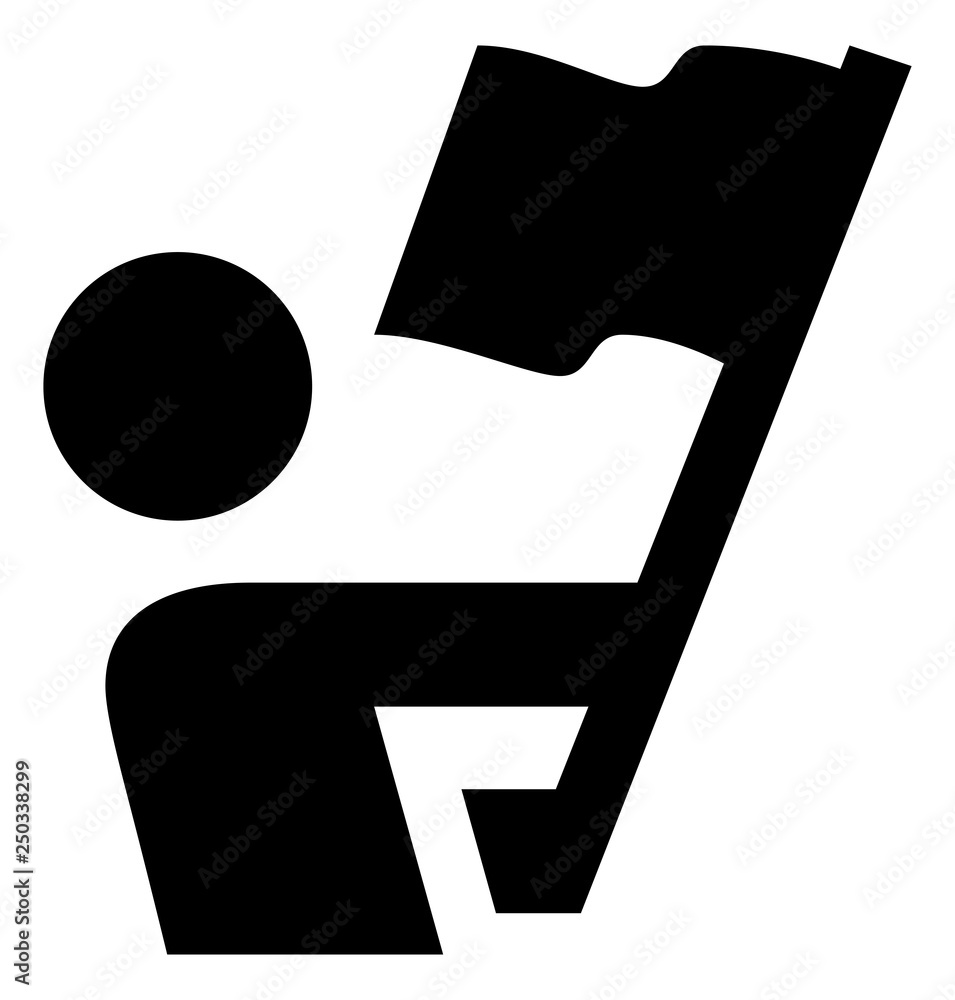 Person Holding Flag Vector Icon Stock Vector | Adobe Stock