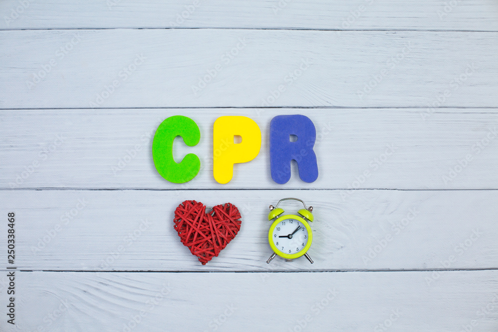 Color alphabet in word CPR abbreviation of Cardiopulmonary ...