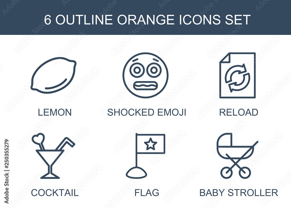 orange icons Stock Vector | Adobe Stock