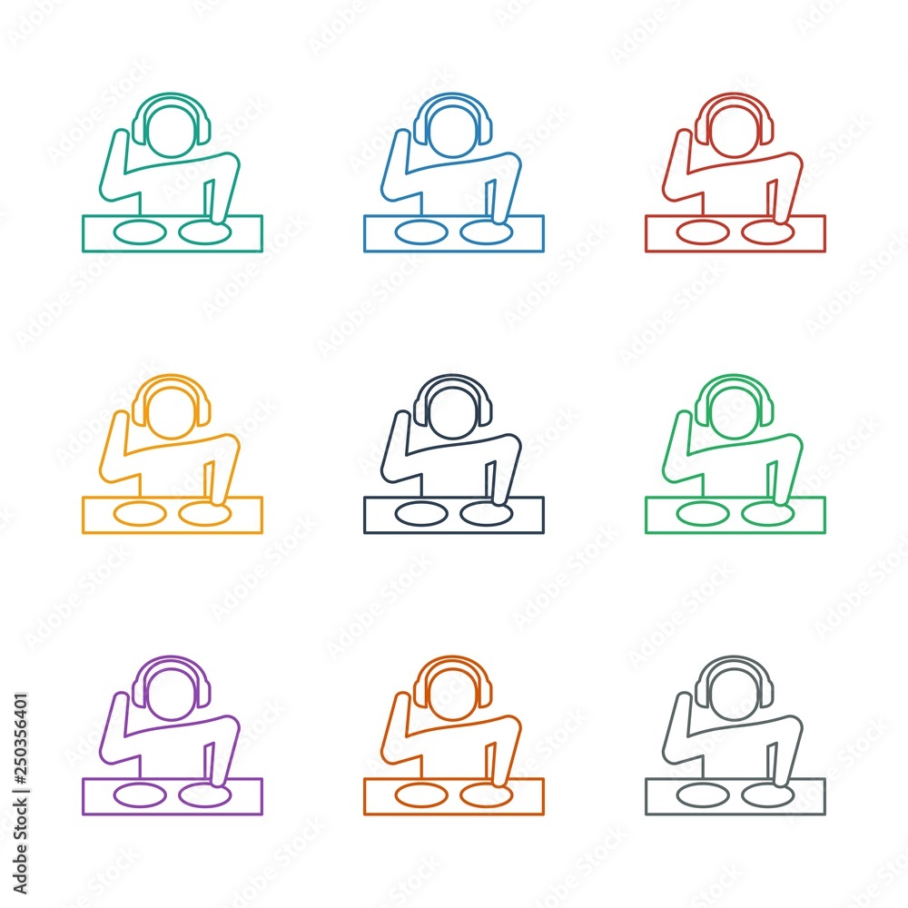 dj icon white background Stock Vector | Adobe Stock