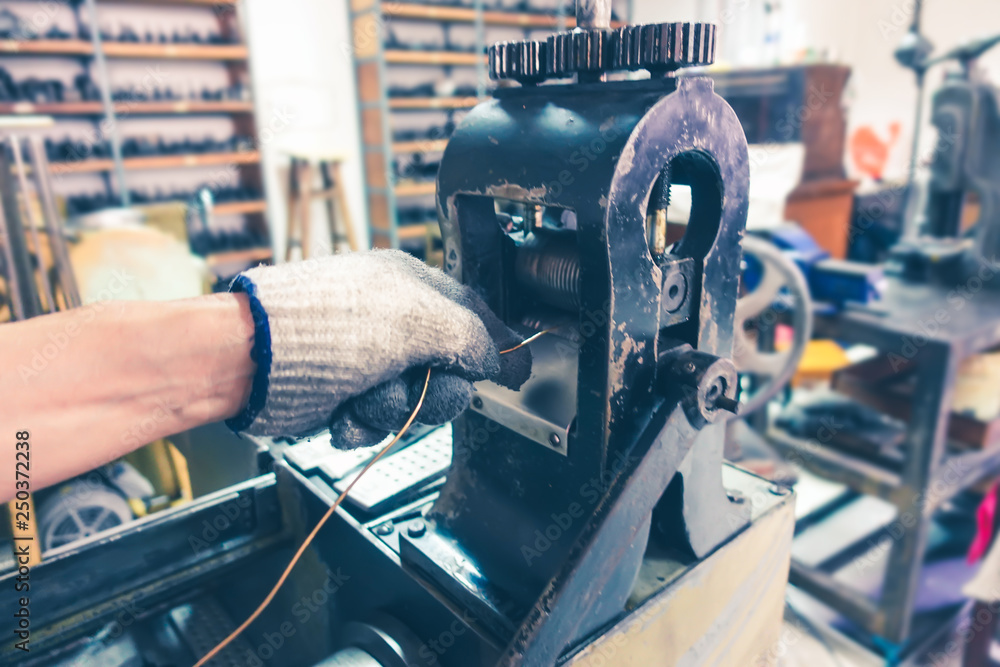 Gold melting and gold bar making and gold plate rolling Stock Photo ...