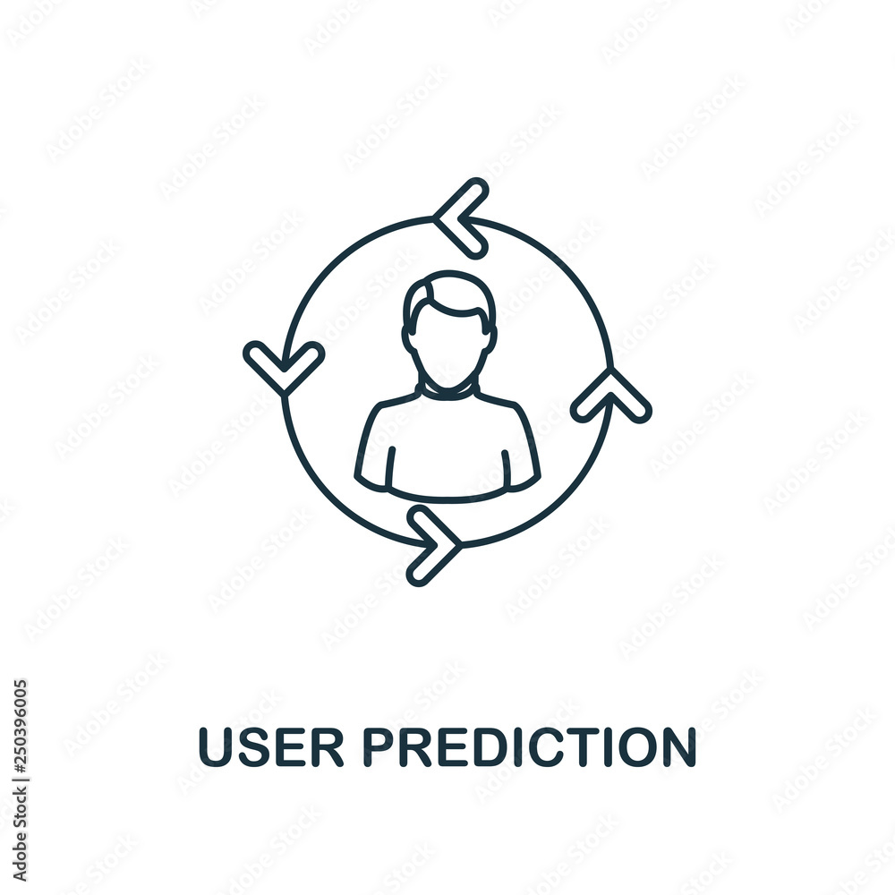 User Prediction outline icon. Thin line style from big data icons ...