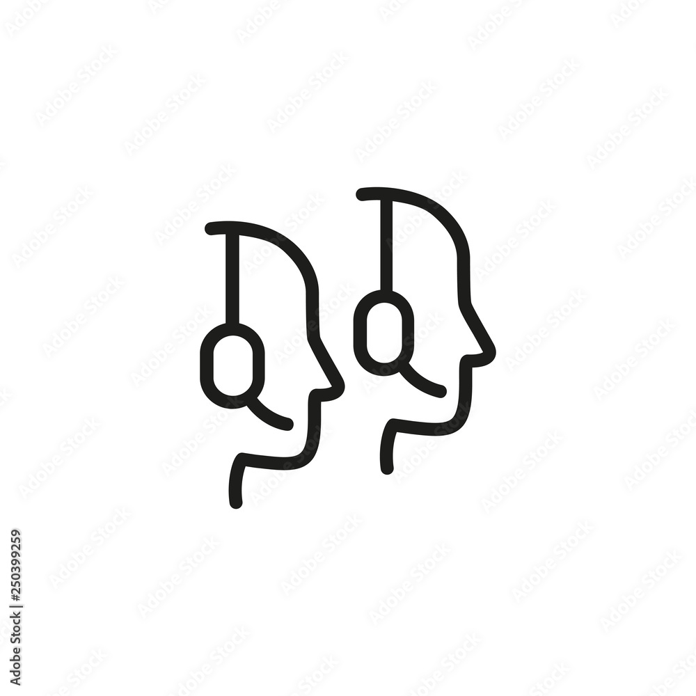 Call center employees line icon Stock Vector | Adobe Stock