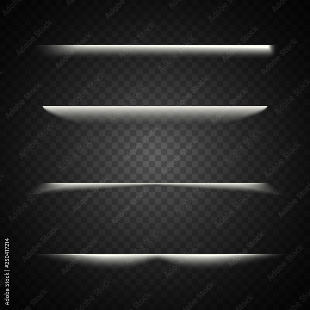 Vector shadows isolated. Transparent shadow realistic illustration ...