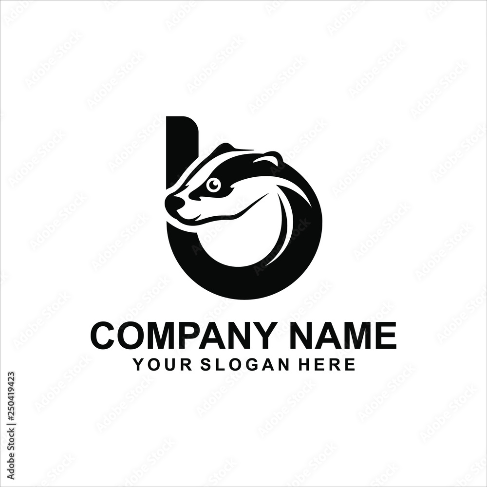 letter B badger logo vector Stock Vector | Adobe Stock