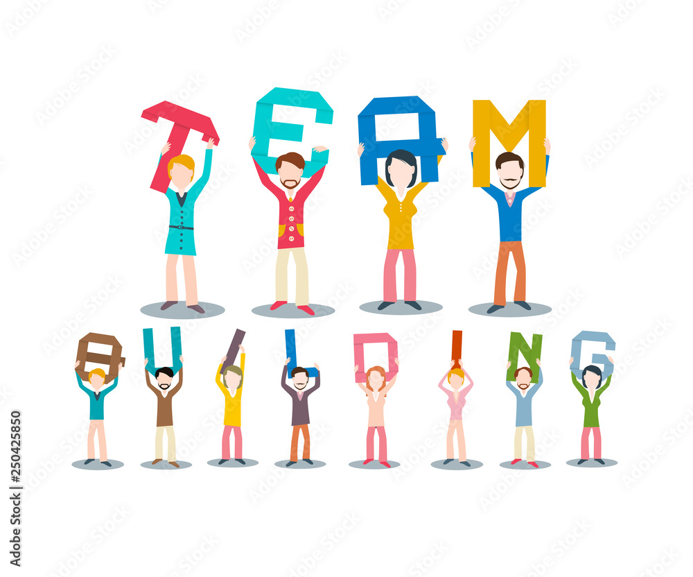 Team Building Concept. Vector Leadership Design Isolated on White ...