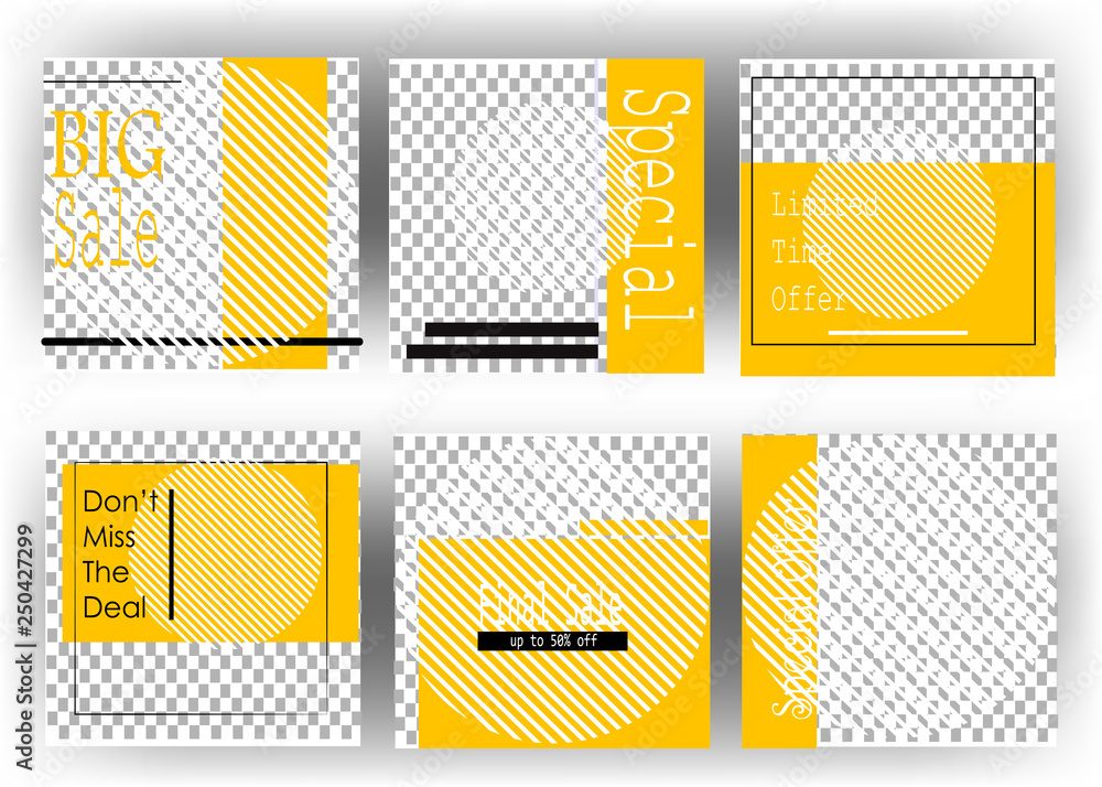 square layout templates for social media, mobile apps or banner design ...