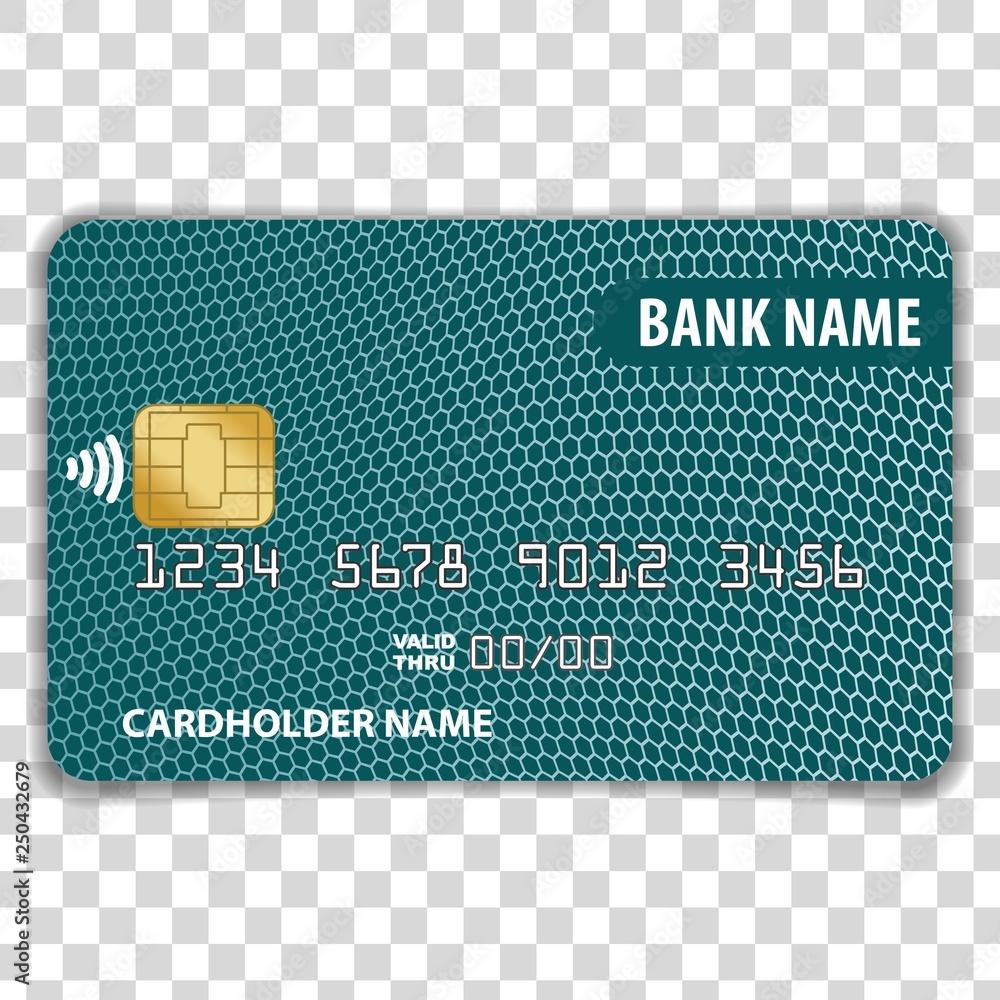 Credit Card isolated on transparent background. Mock Up Template ...