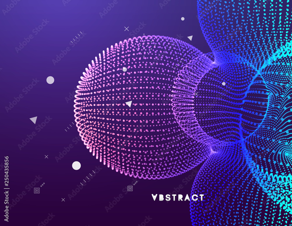 3D abstract molecular structure. Technology style for science ...