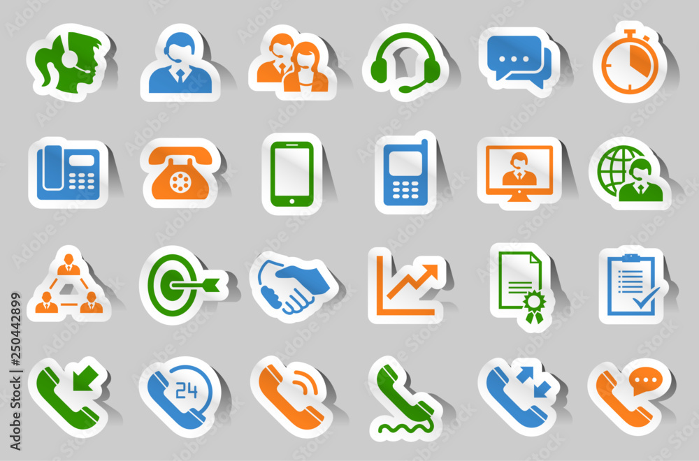 Customer support service sticker icon set Stock Vector | Adobe Stock