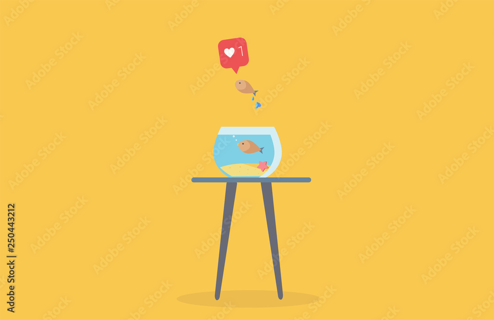 Cartoon character picture with home pets, domestic animals, fish, small ...