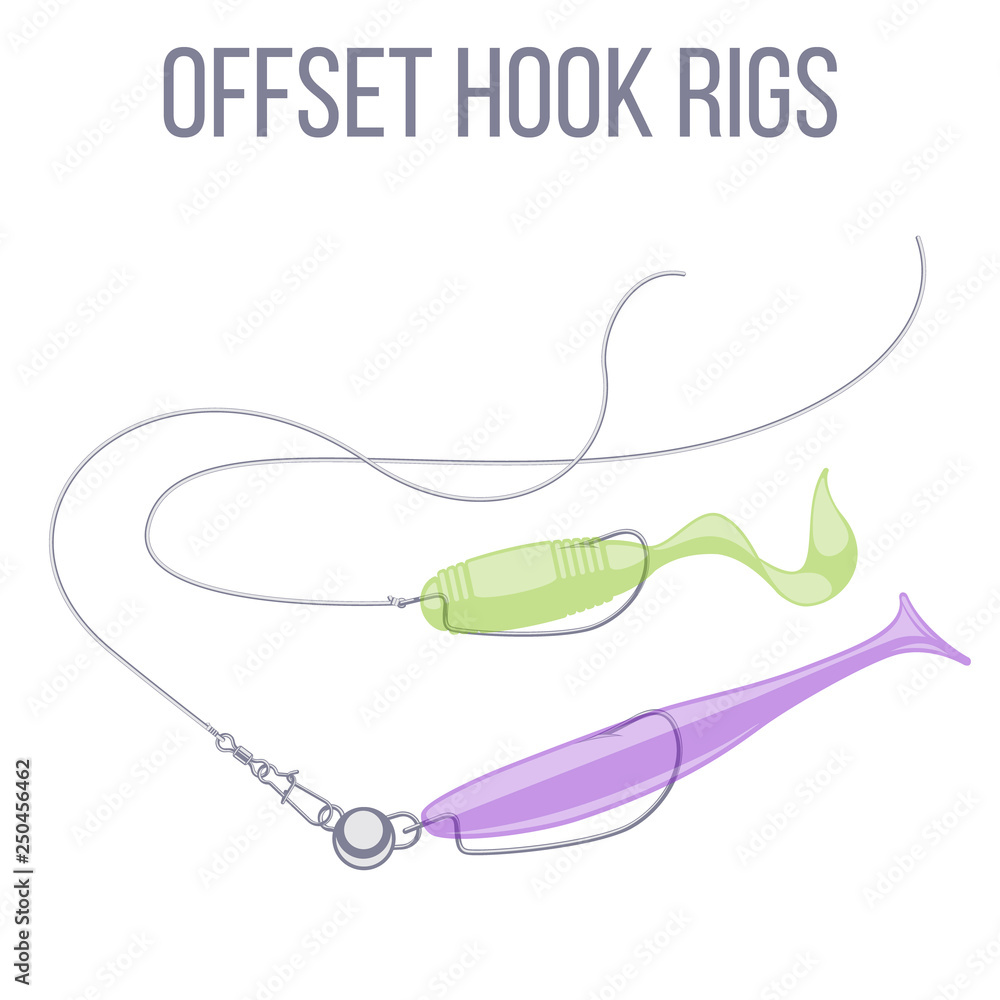 Offset hook rigging options for catching predatory fish with spinning ...