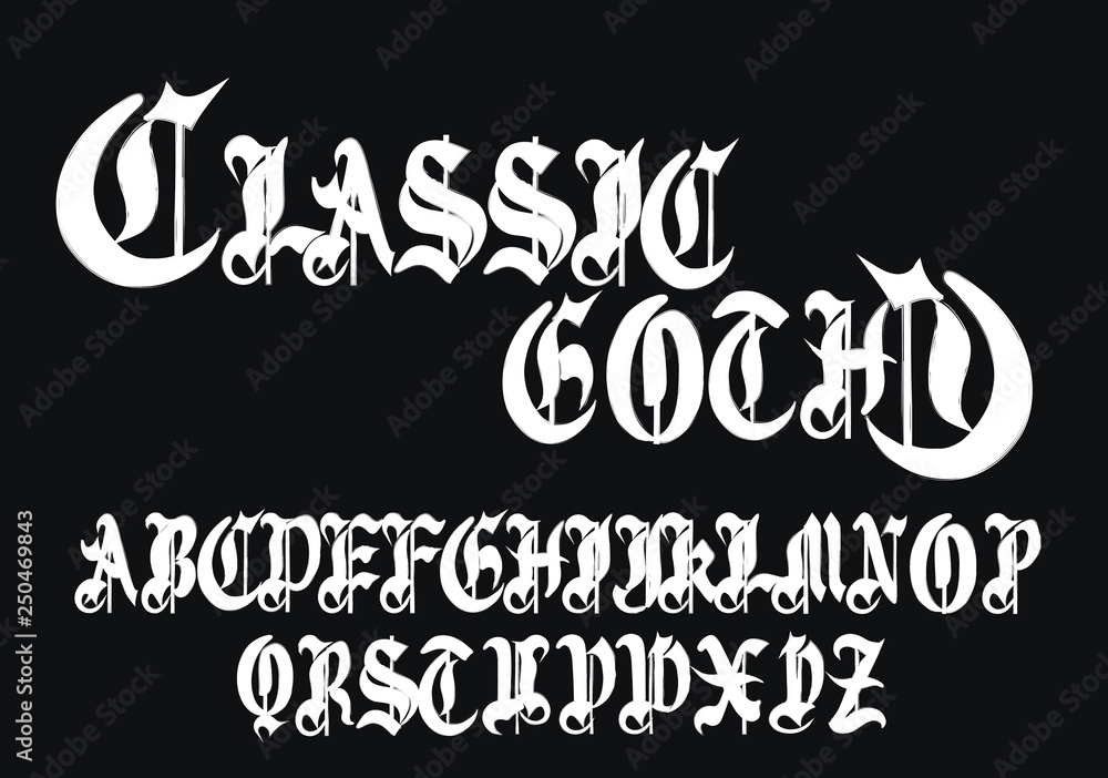 Classic gothic font - Vintage alphabet Stock Vector | Adobe Stock