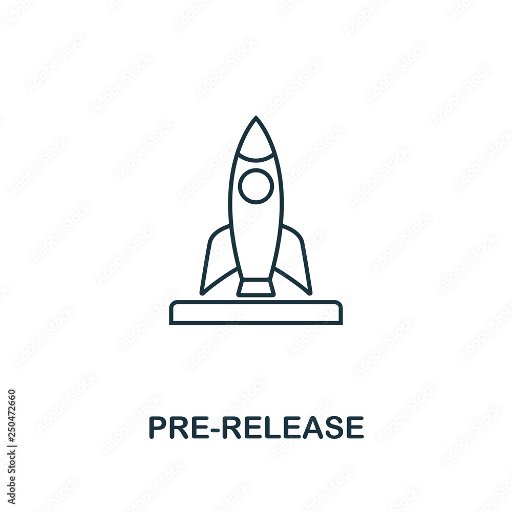 Pre-Release outline icon. Thin line element from crowdfunding icons ...