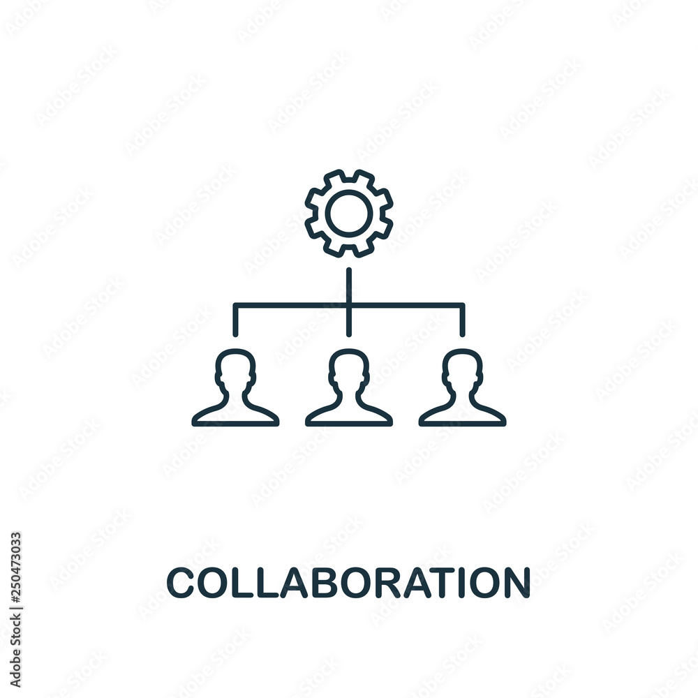 Collaboration outline icon. Thin line element from crowdfunding icons ...