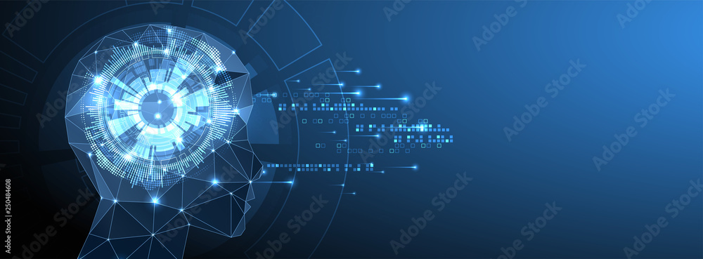Artificial Intelligence concept. Creative brain concept background ...