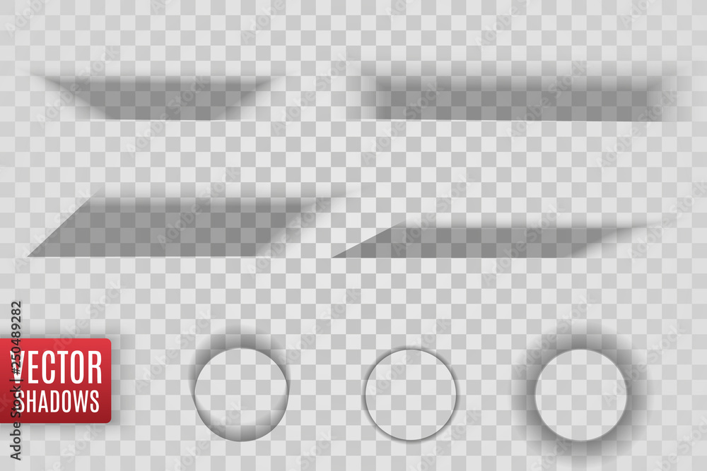 Vector shadows isolated. Transparent shadow realistic illustration ...