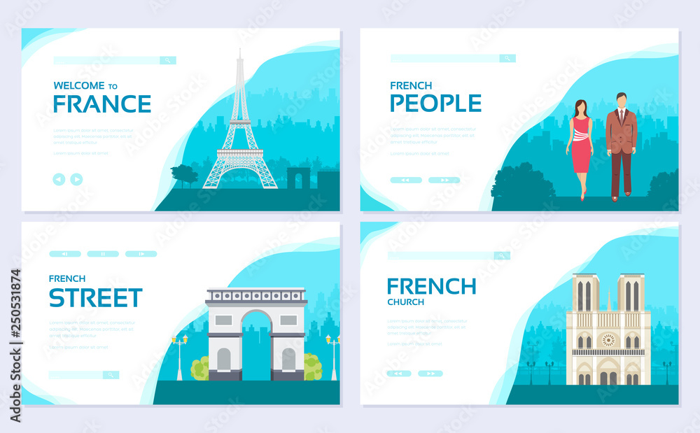 France country ornament travel tour concept. Traditional monument ...