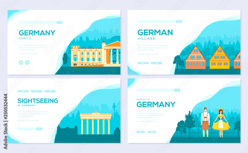 Germany country ornament travel tour concept. Traditional monument ...