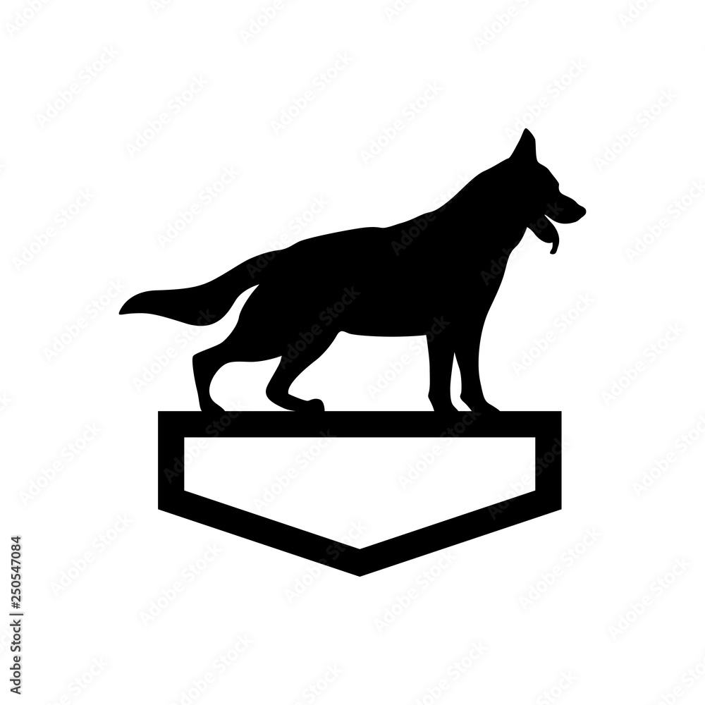 dog shield vector logo Stock Vector | Adobe Stock
