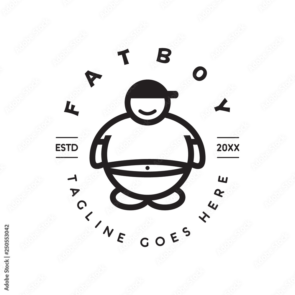 monoline fat boy logo icon vector template Stock Vector | Adobe Stock