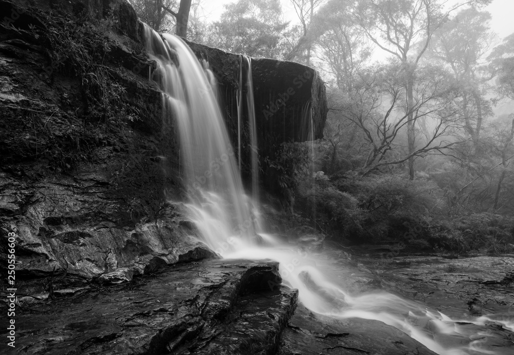 Foggy waterfall in Blue Mountains Stock Photo | Adobe Stock