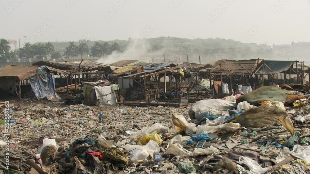 Pile Of Garbage Around Manila Slum Stock Video Adobe Stock