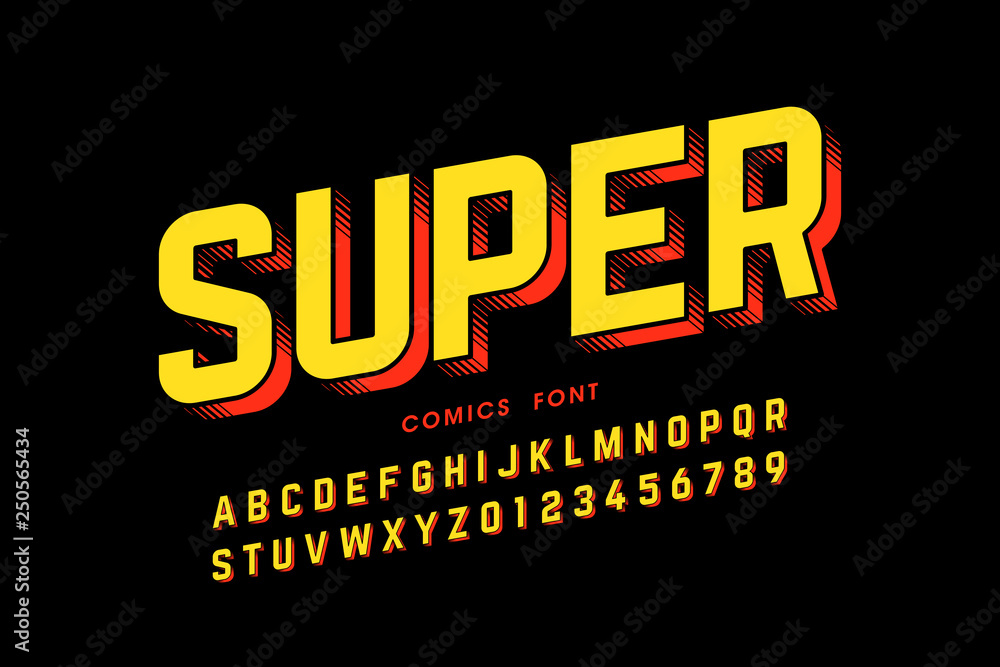 Comics style font design, alphabet letters and numbers Stock Vector ...