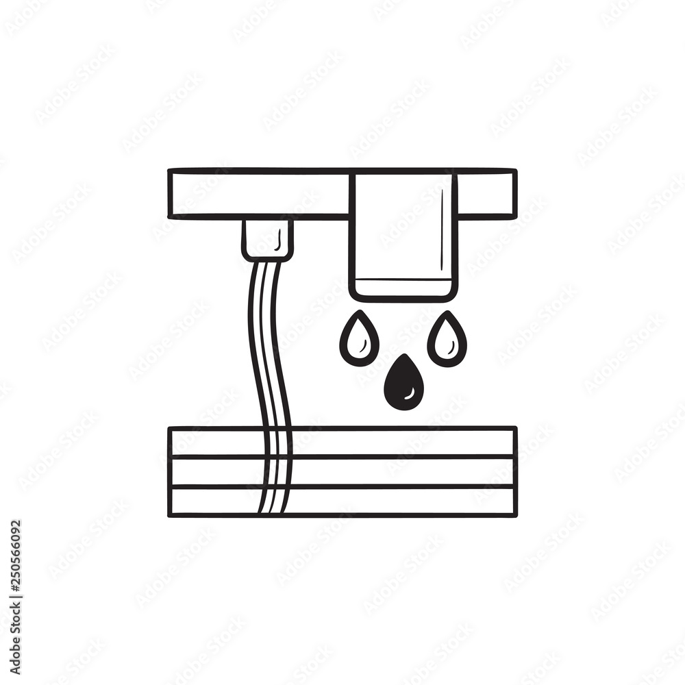 3d printing laminated object manufacturing hand drawn outline doodle ...