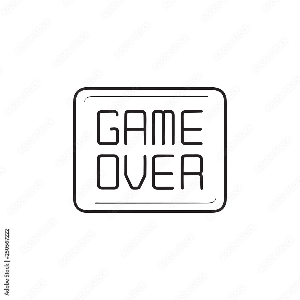 Game over message hand drawn outline doodle icon. Stock Vector | Adobe ...