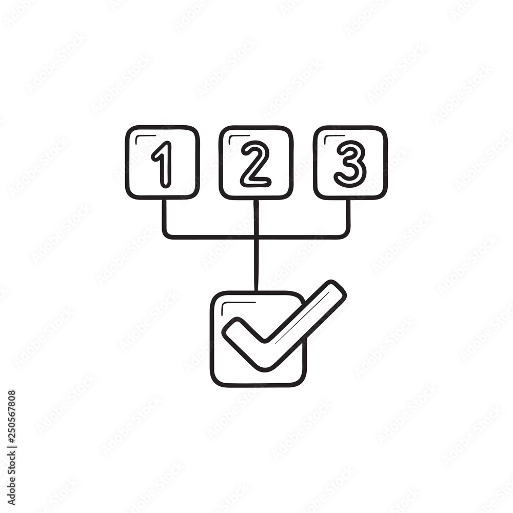 Scheme with three steps hand drawn outline doodle icon Stock Vector ...