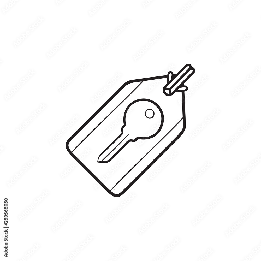 Key on tag hand drawn outline doodle icon Stock Vector | Adobe Stock
