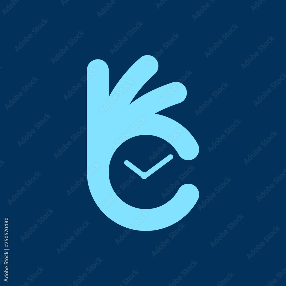 perfect time hand sign logo icon vector template Stock Vector | Adobe Stock