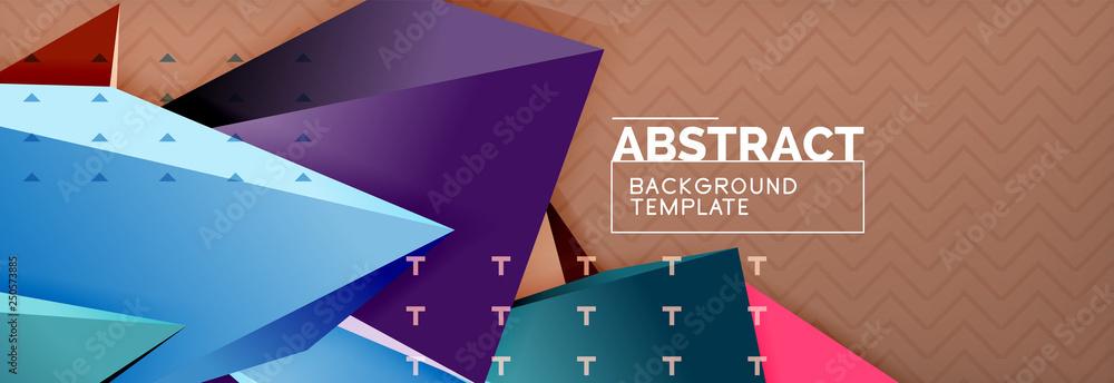 3d triangular shapes geometric background. Origami style pattern with ...