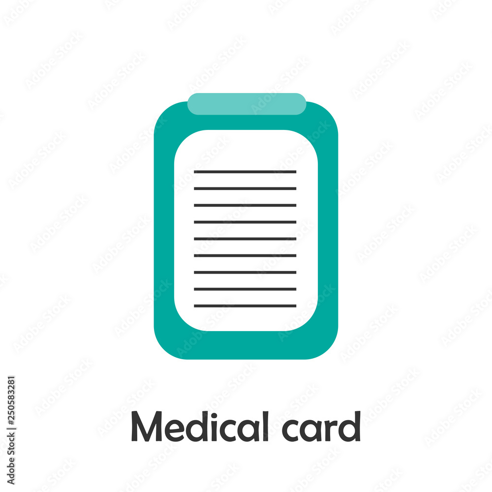 Medical card in cartoon style, medical card for kid, preschool activity ...