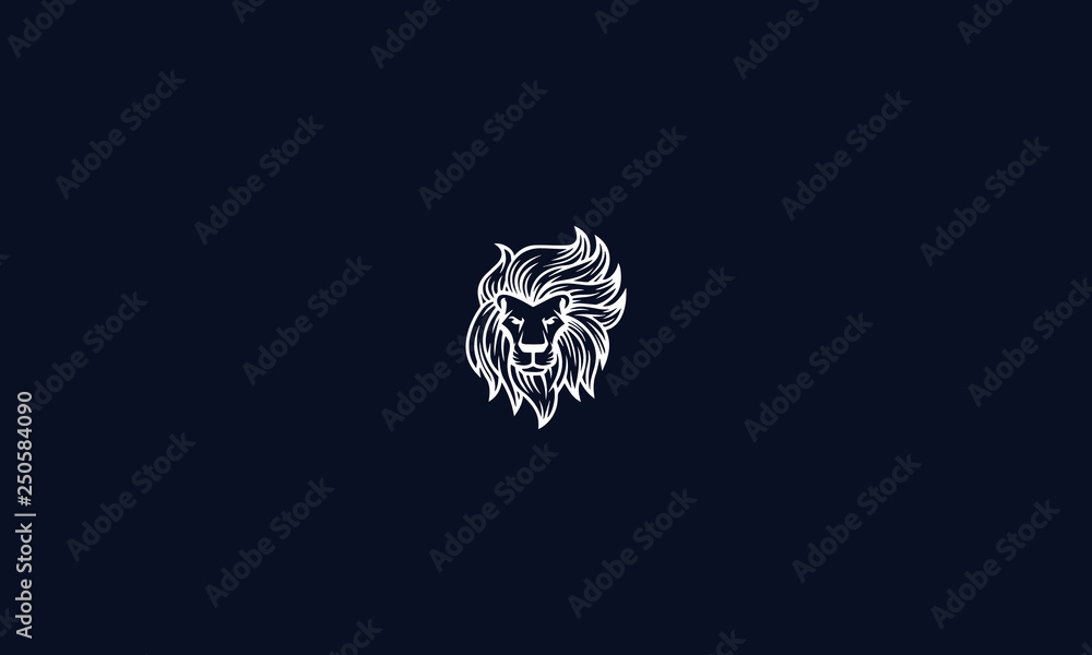 LION LOGO WITH NEGATIVE SPACE EFFECT FOR LOGO DESIGN OR ILLUSTRATION ...